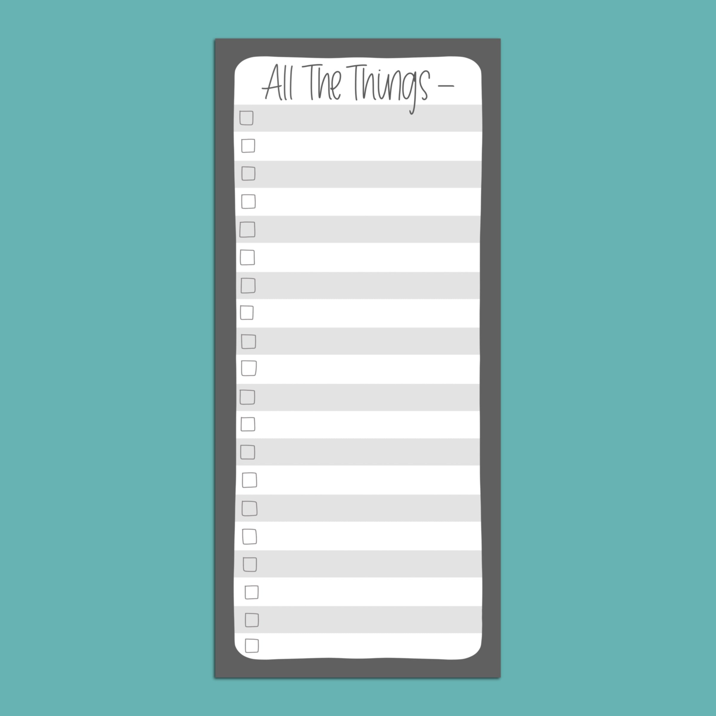 All The Things — TALL Notepad – Emily Brown Designs