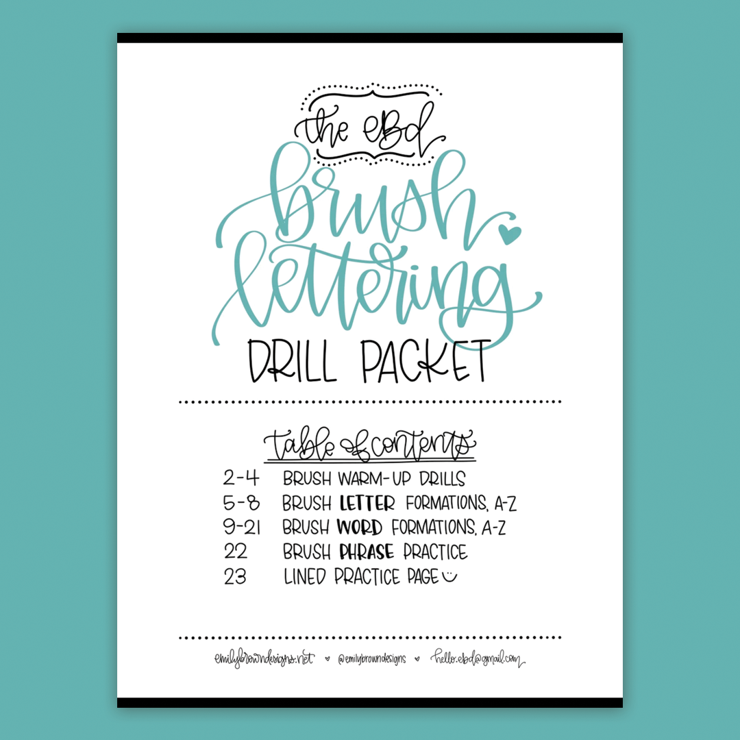 Hand Lettering Drill Packets (Digital Download Only) – Emily Brown Designs
